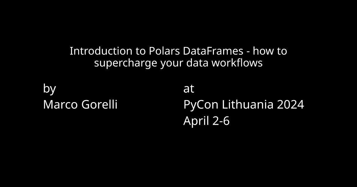 Introduction to Polars DataFrames - how to supercharge your data ... Introduction to Polars DataFrames - how to supercharge your data ...
